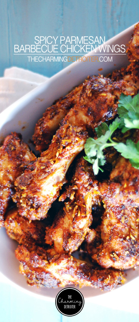 Spicy Parmesan Barbecue Chicken Wings - The Charming Detroiter